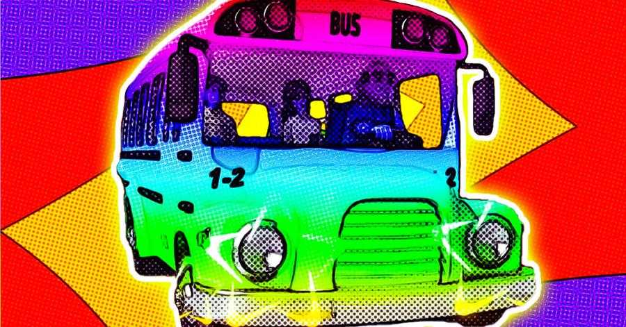 ¿Puedes decir los colores de estos autobuses?