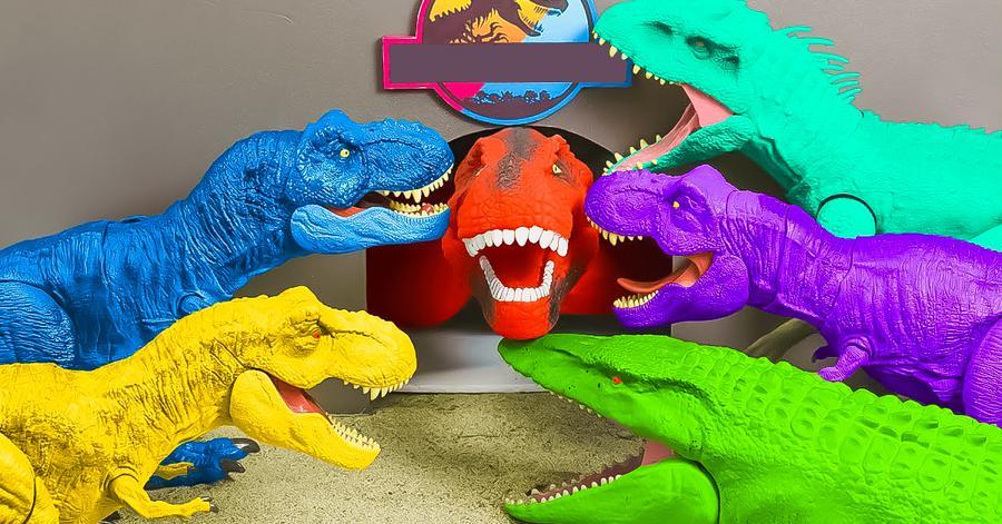 Distingue el color de los dinosaurios.