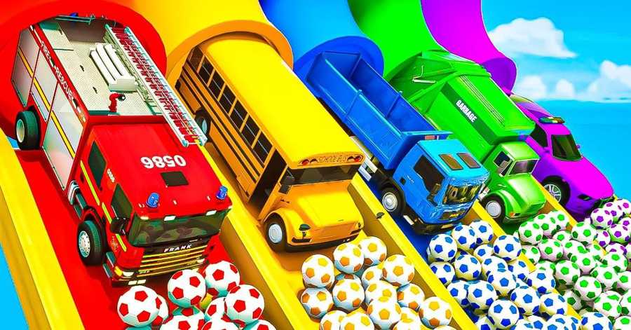 ¿Puedes decir los colores de estos autobuses?